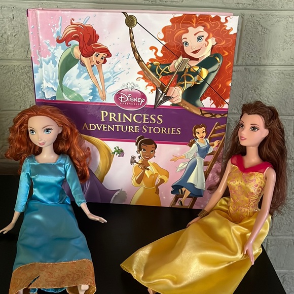 Disney | Toys | Princess Adventure Stories Book With Merida And Belle ...